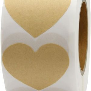 Party Supplies | Love Heart Shape Natural Kraft Permanent Adhesive ...